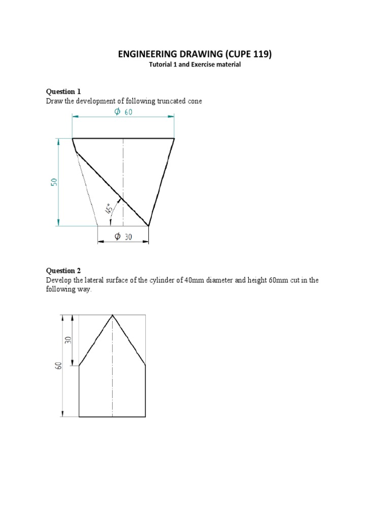 Truncated Cone and Cylinder Developments | PDF | Technology & Engineering
