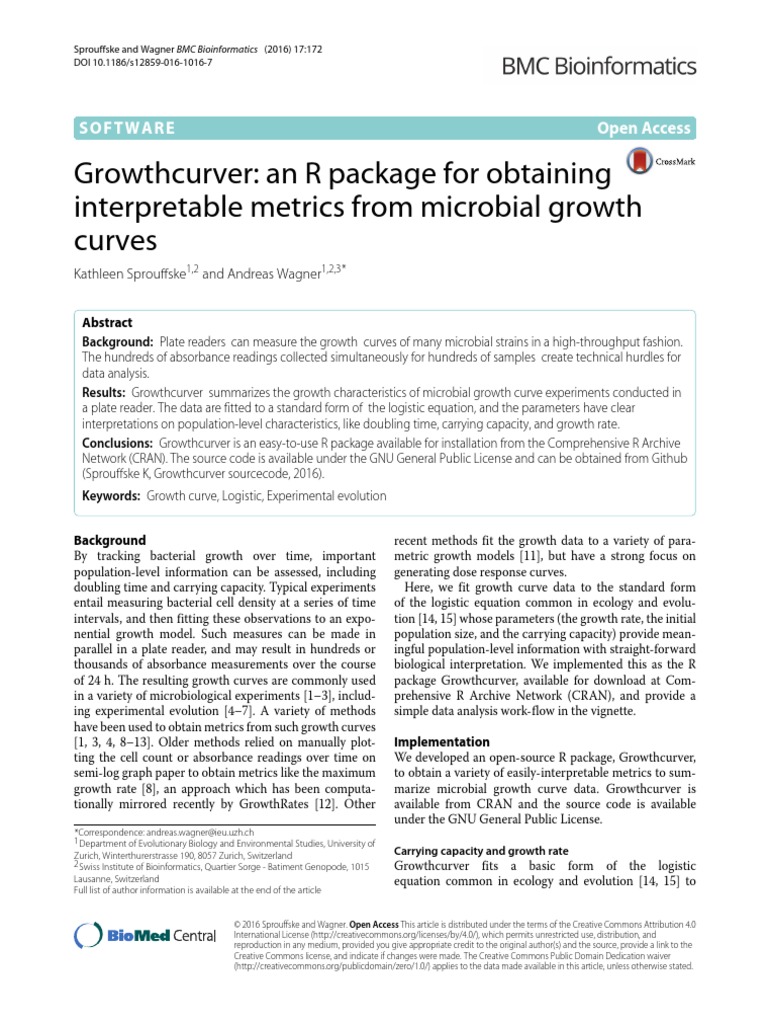 Growthcurver An R Package For Obtaining | PDF | R (Programming Language ...