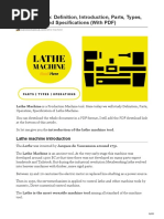 24 Lathe Machine Parts and Functions PDF | PDF | Machining | Tools