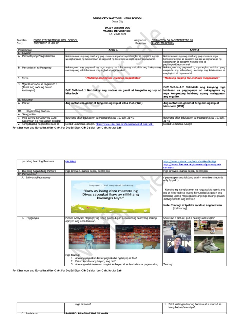 lesson-plan-Esp-10-1st-Quarter Jo Gulle | PDF