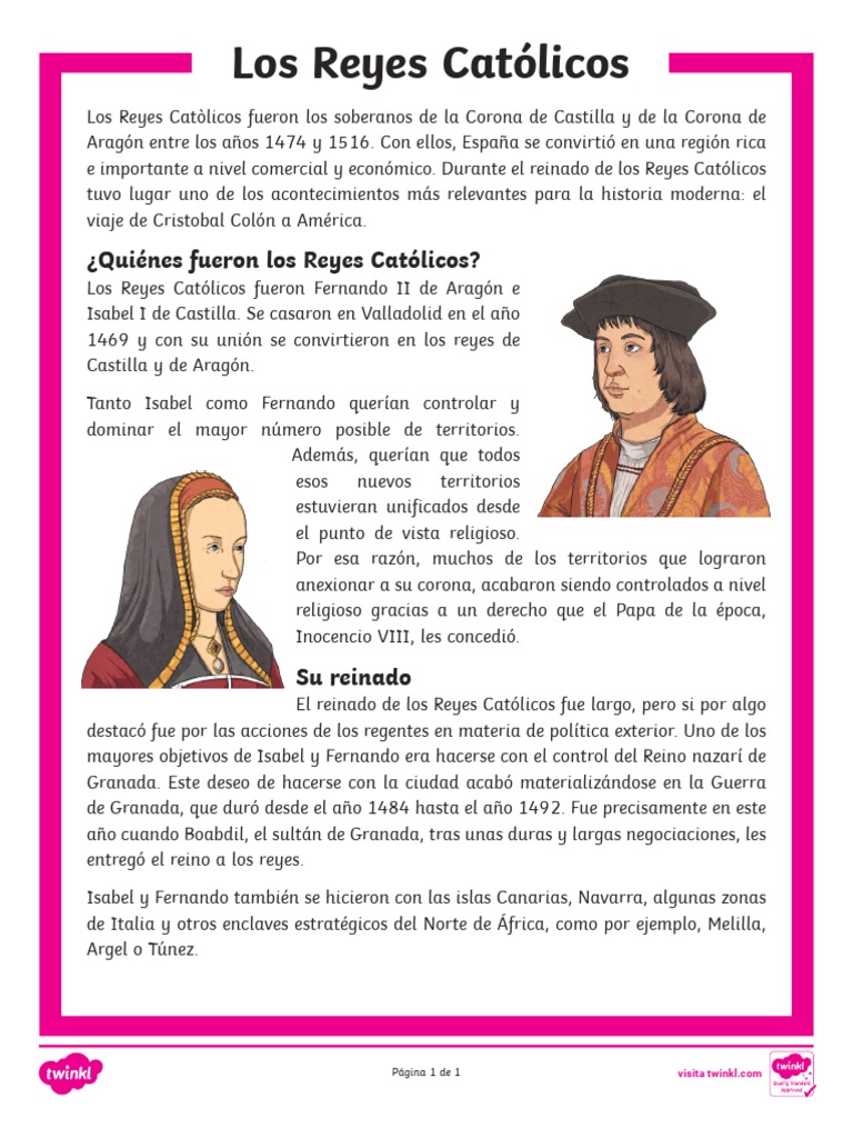 Hoja Informativa Los Reyes Católicos | PDF | Inquisición | Europa