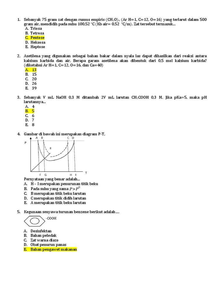 Soal Kimia | PDF | Teknologi & Rekayasa