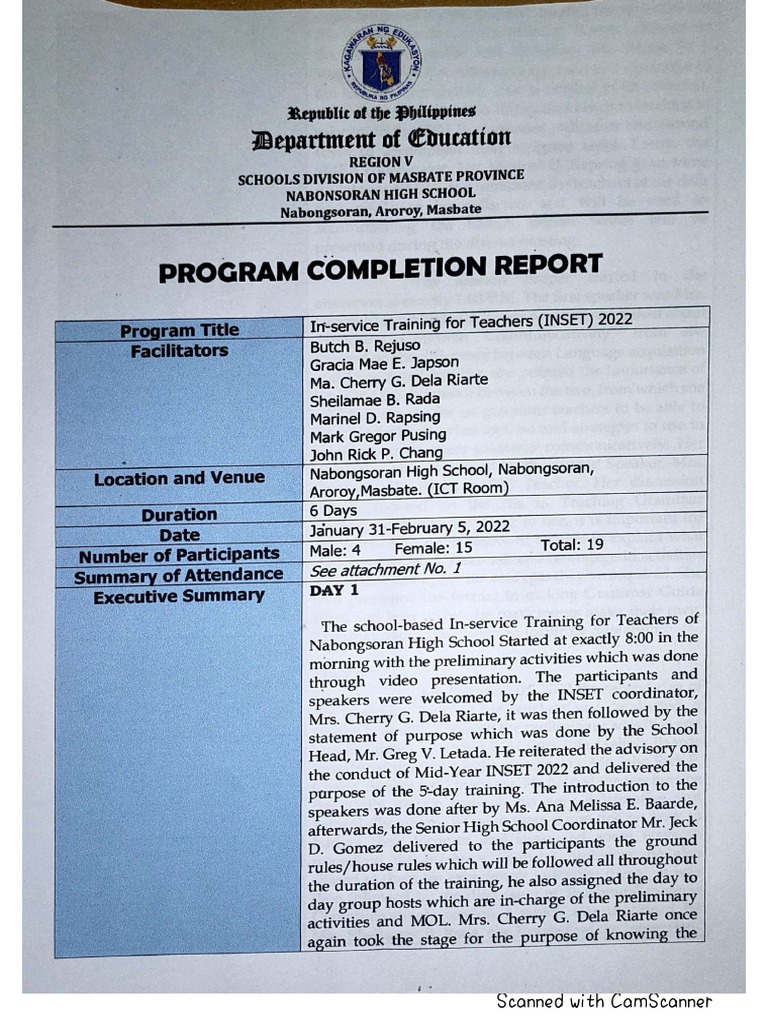 L&D Program Completion Report | PDF