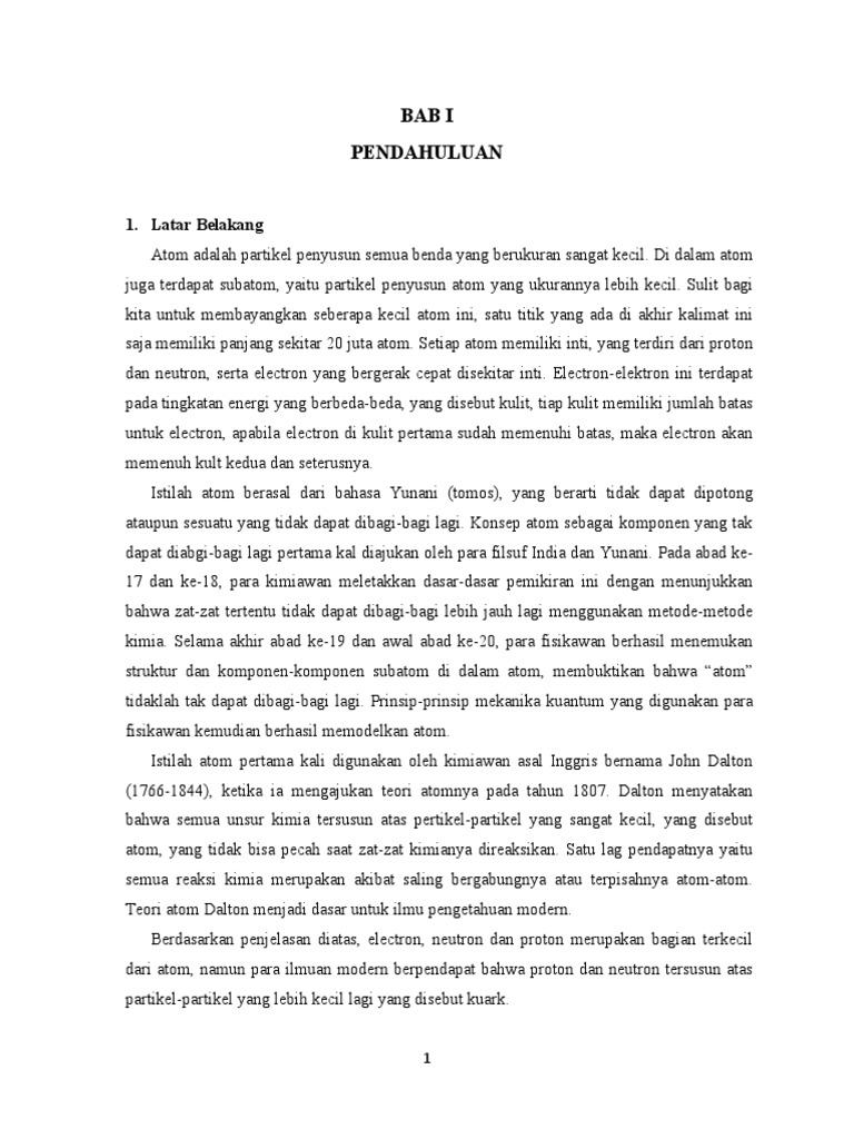 Makalah Struktur Atom | PDF