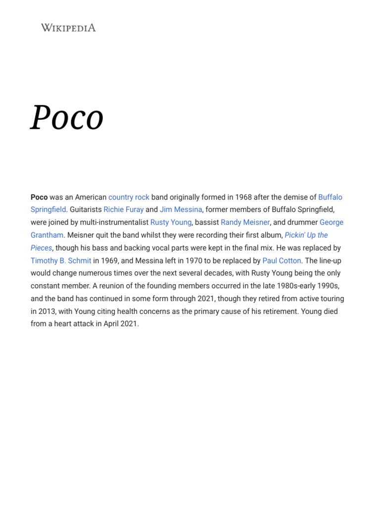 Poco - Wikipedia | PDF | Rock Music | American Music