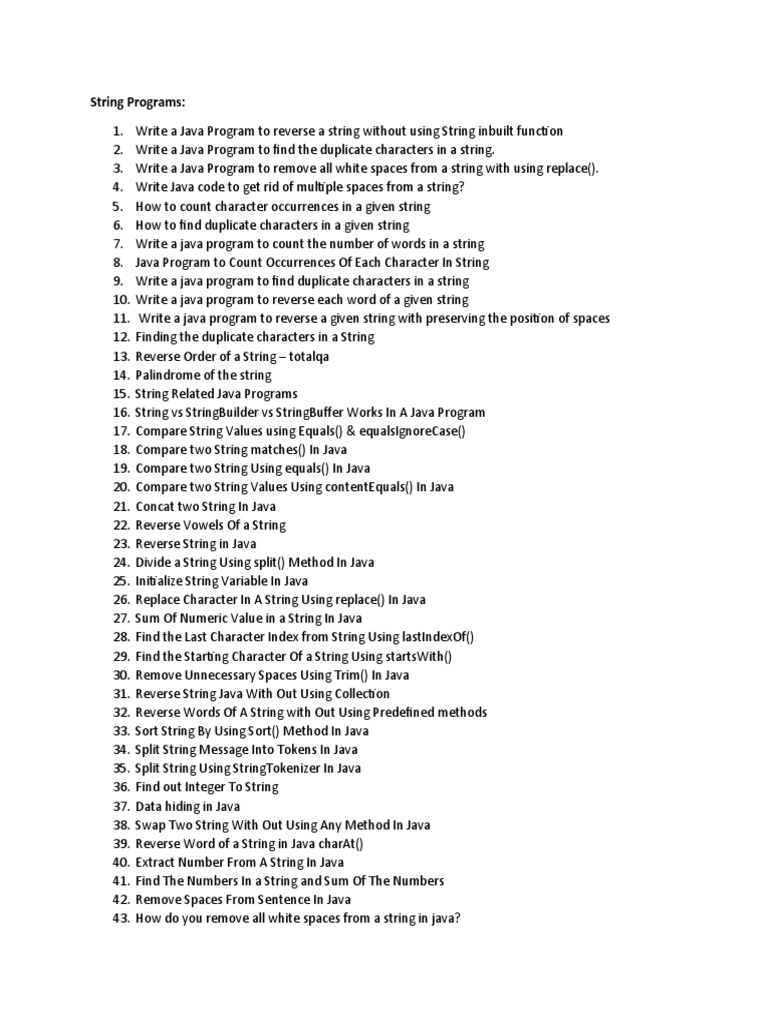 Java Leaning Interview | PDF | Method (Computer Programming ...