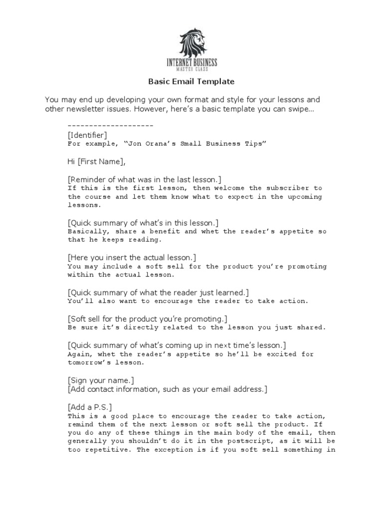 Basic Email Template | PDF