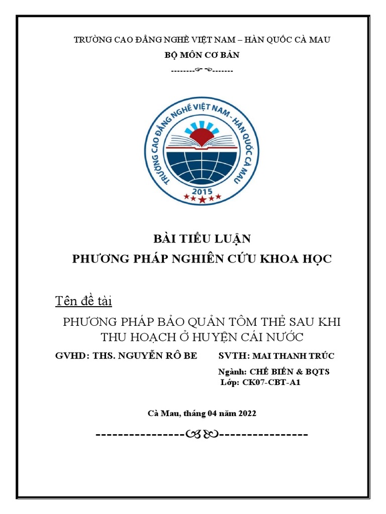 tiểu luận nckh | PDF