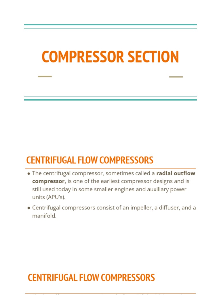 AMTE 130 - Lesson 4 & 5 - Centifugal Flow and Axial-Flow Compressors ...