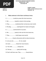Verbs Class 4 Worksheet Net Explanations | PDF