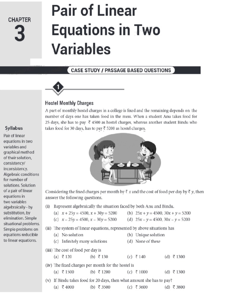 Case Studies, Linear Equations in Two Variable | PDF