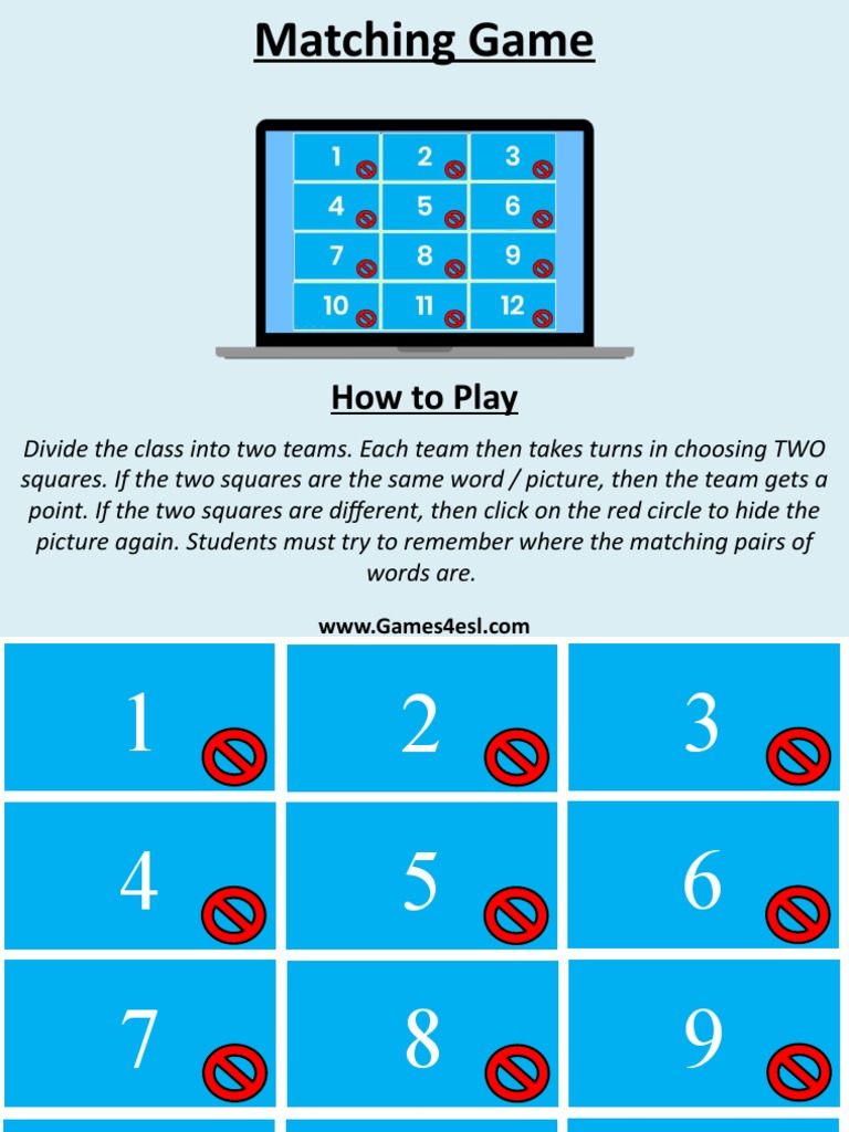 Body Parts Matching Game | PDF