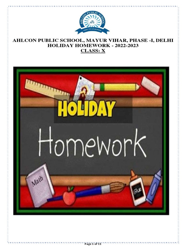 CLASS 10th HOLIDAY HOMEWORK | PDF | Polynomial | Sustainability