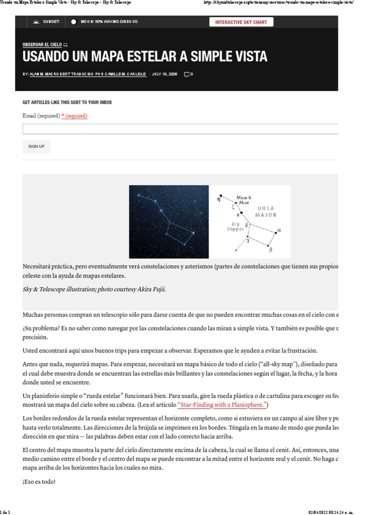 Usando Un Mapa Estelar A Simple Vista - Sky & Telescope - Sky ...