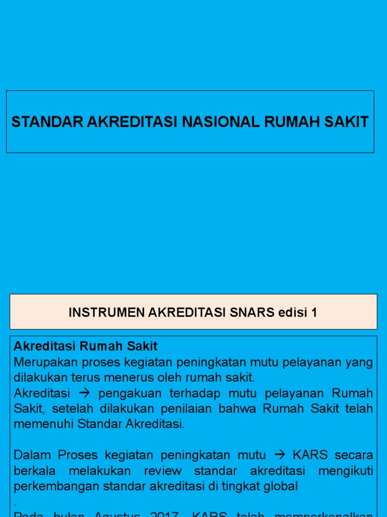 Snars (Edit) - Akreditasi Rs 2020 | PDF
