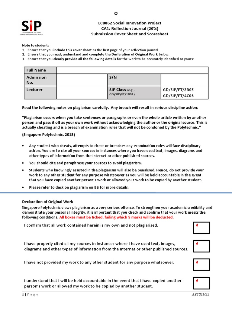 SIP Template | PDF | Plagiarism | Evidence