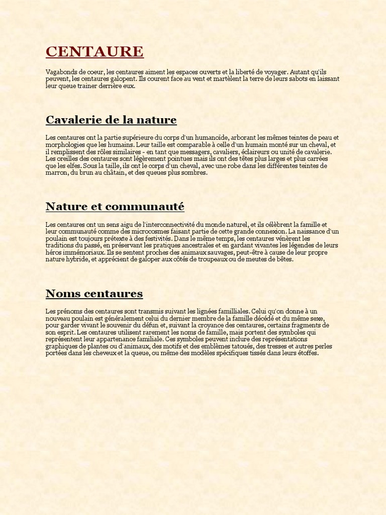 Centaures : Vagabonds de la Nature | PDF | Chevaux | Equus (genre)