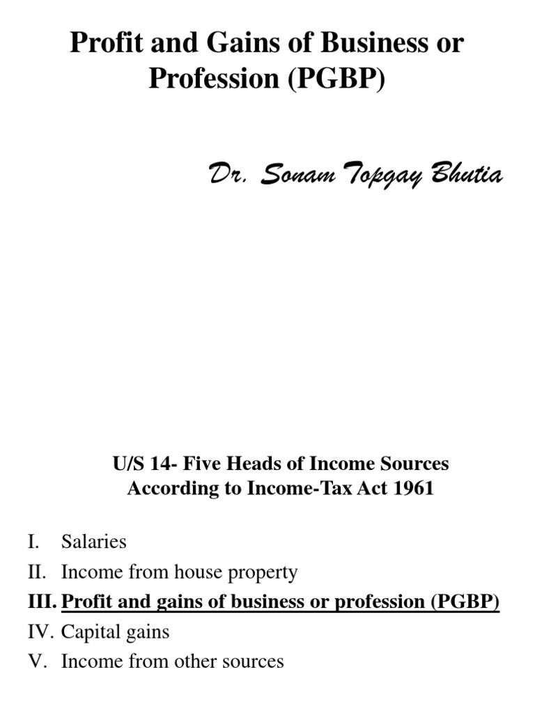 PGBP direct tax | PDF | Expense | Interest