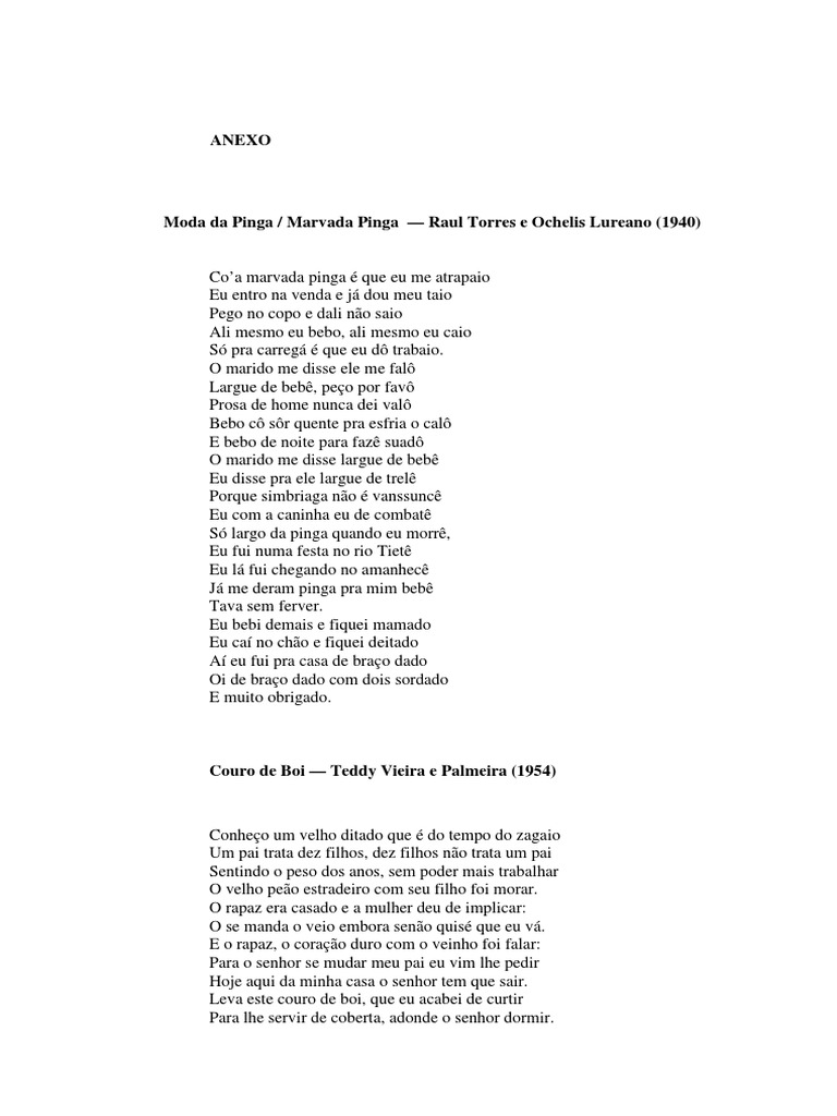 Coleção de poemas e canções sobre a cultura caipira e o modo de vida no ...