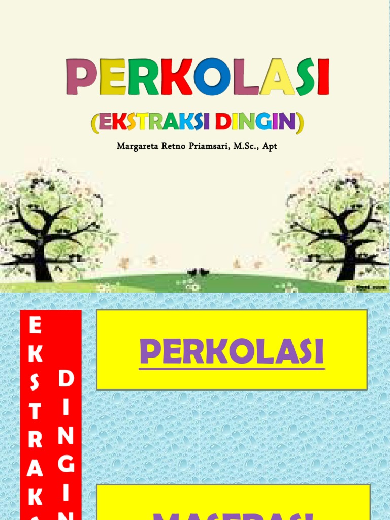Perkolasi: Teknik Ekstraksi Dingin | PDF | Seni & Disiplin Bahasa