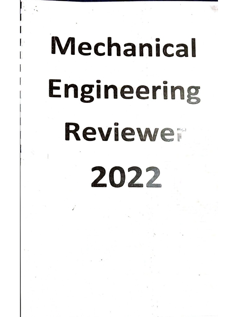 Mechanical Engineering Reviewer 2022 | PDF