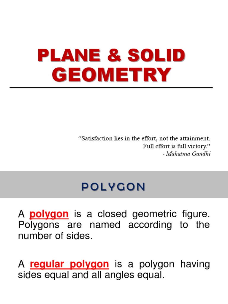 Plane and Solid Geometry Rev 2.3 | PDF | Area | Polygon