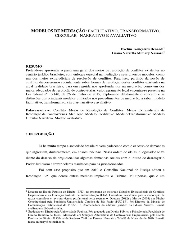 Modelo de Mediação - Facilitativo, Transformativo, Circular, Narrativo ...