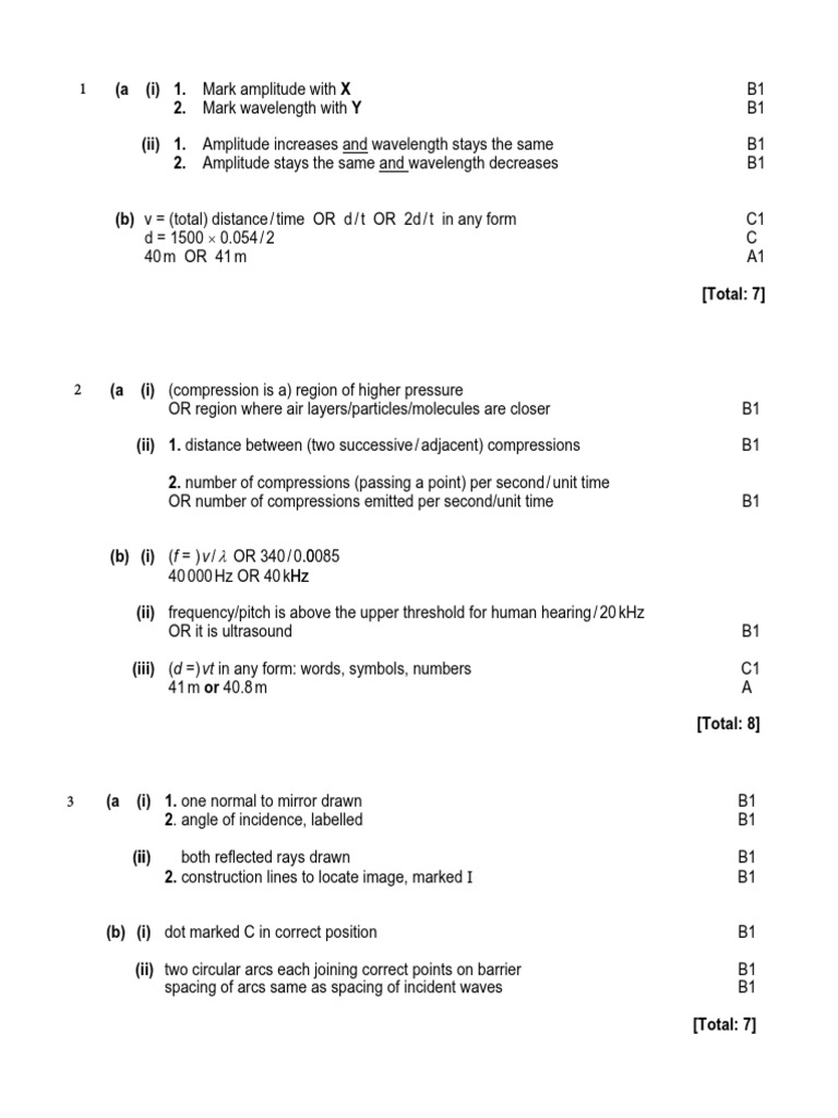 General Wave Properties IGCSE Physics MS | PDF | Wavelength | Waves