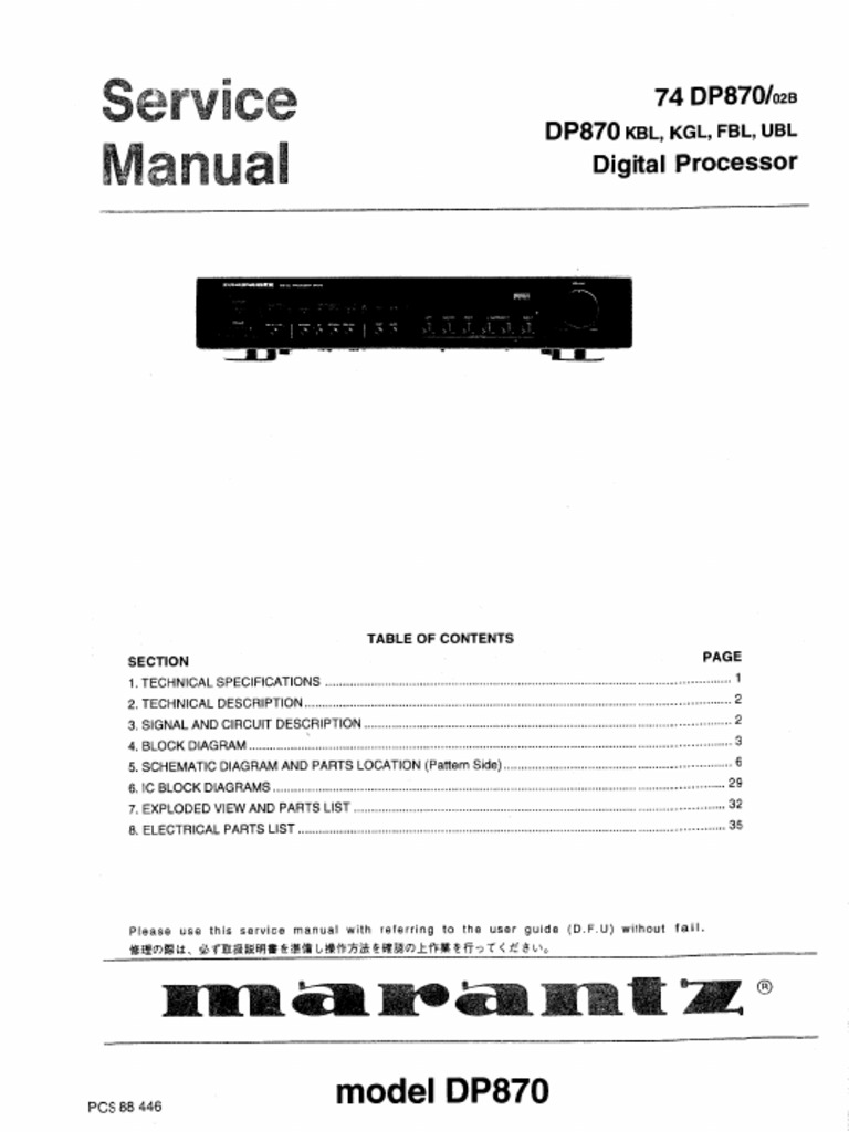 Marantz DP 870 Service Manual | PDF Marantz DP 870 Service Manual | PDF