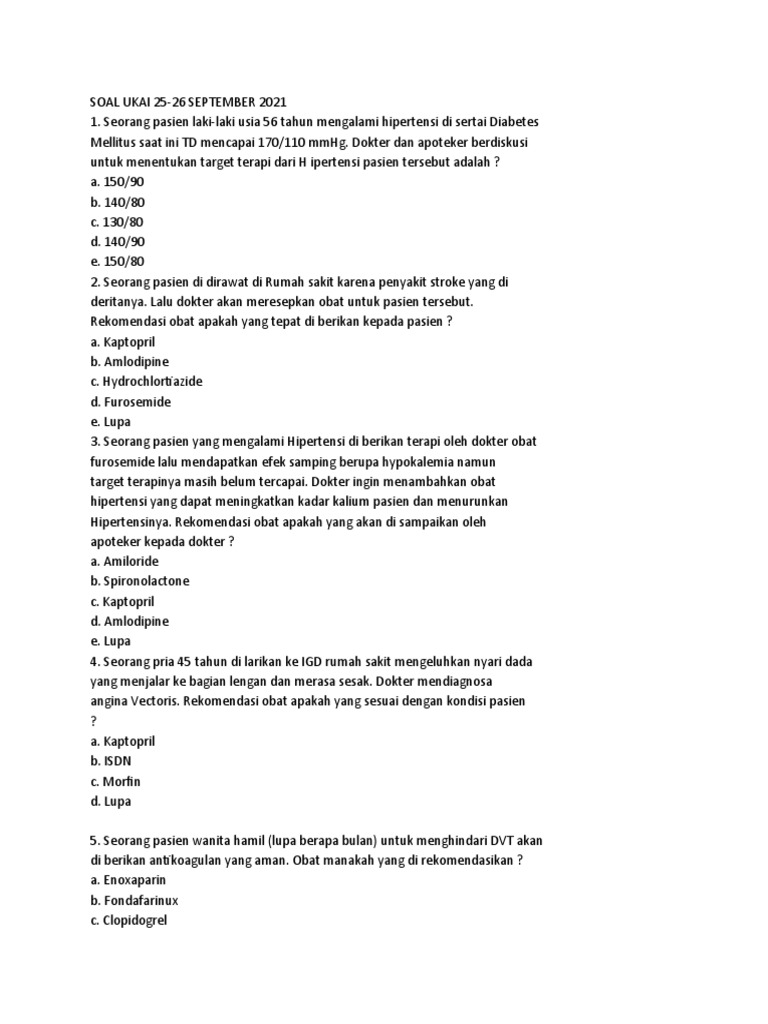 Soal Uji Kompetensi Apoteker | PDF