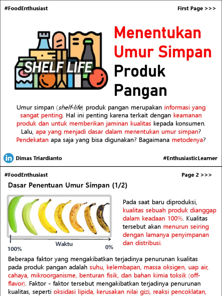 Menentukan Umur Simpan Produk Pangan | PDF | Sains & Matematika