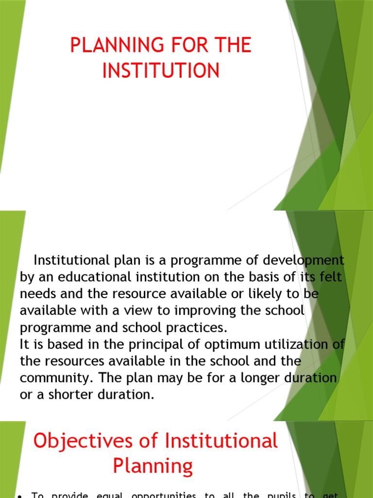 Understanding Institutional Planning | PDF | Teachers | Evaluation