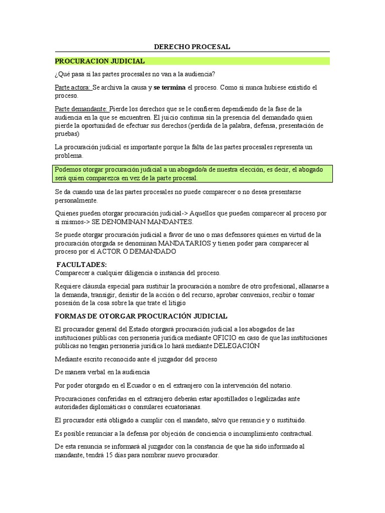 Importancia de la Procuración Judicial | PDF | Ley procesal ...