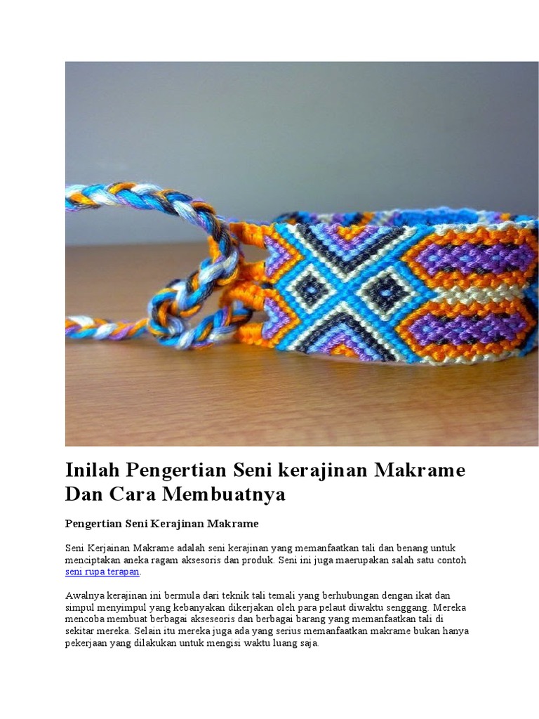 Inilah Pengertian Seni Kerajinan Makrame Dan Cara Membuatnya | PDF Inilah Pengertian Seni Kerajinan Makrame Dan Cara Membuatnya | PDF