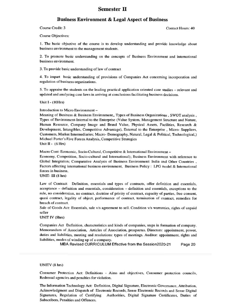 MBA 2nd SEM Syllabus | PDF