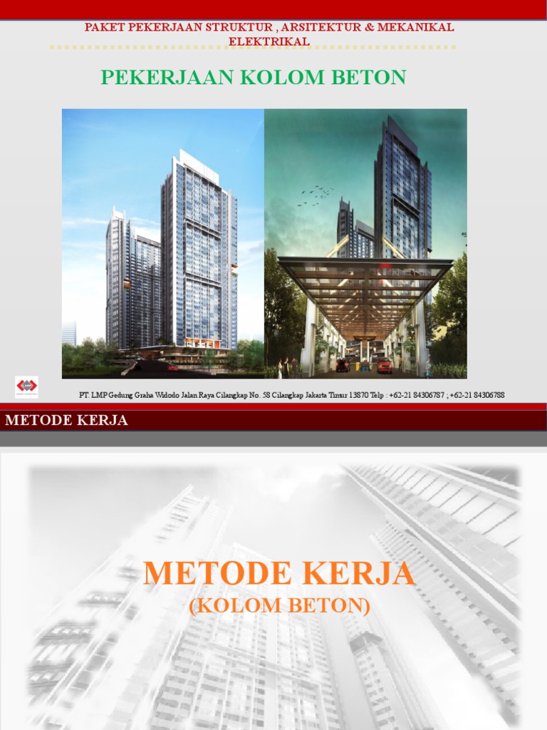 Metode Kerja Kolom Beton | PDF