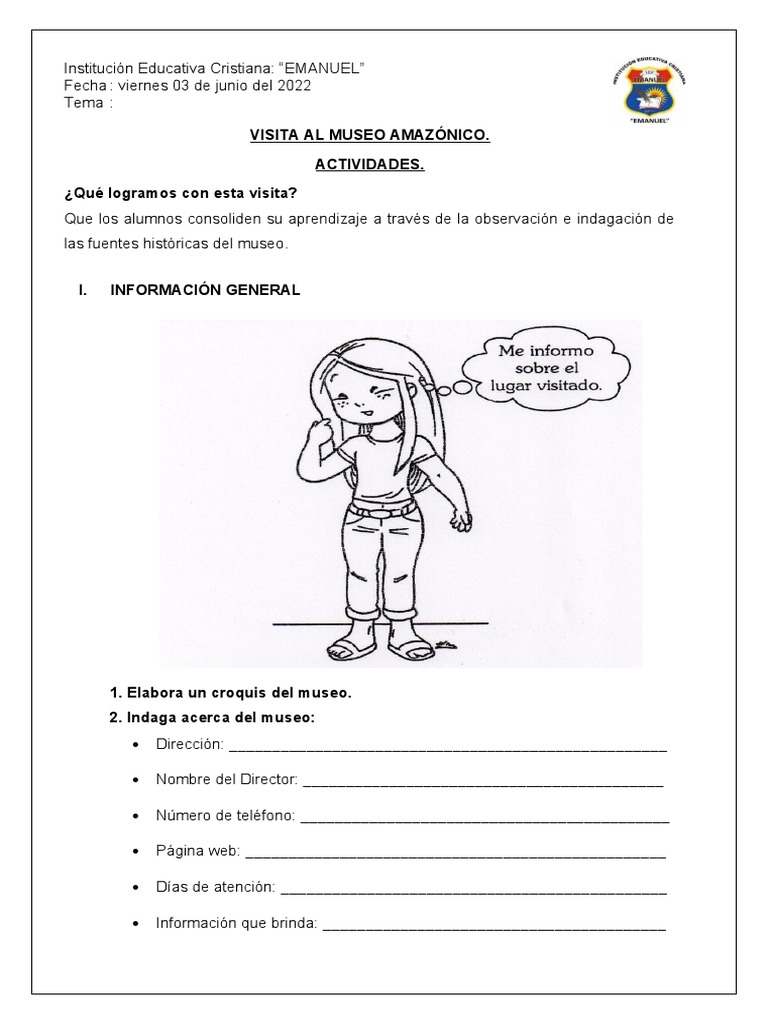 Ficha de Trabajo de Visita Al Museo | PDF