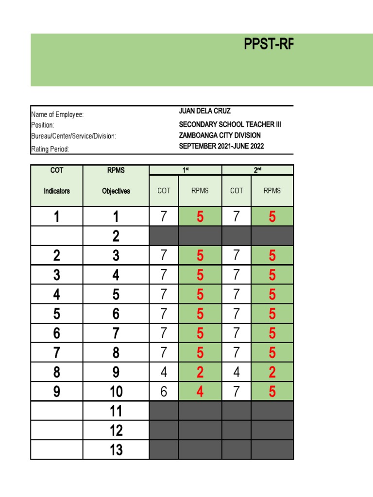 Ipcrf Template 2021 2022 T1 3 | Download Free PDF | Learning ...
