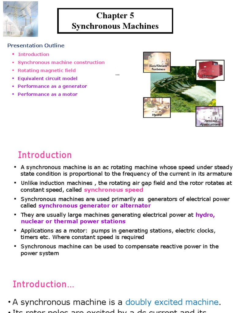 Chapter-5 Synchronous Macine | PDF | Electric Motor | Electric Generator