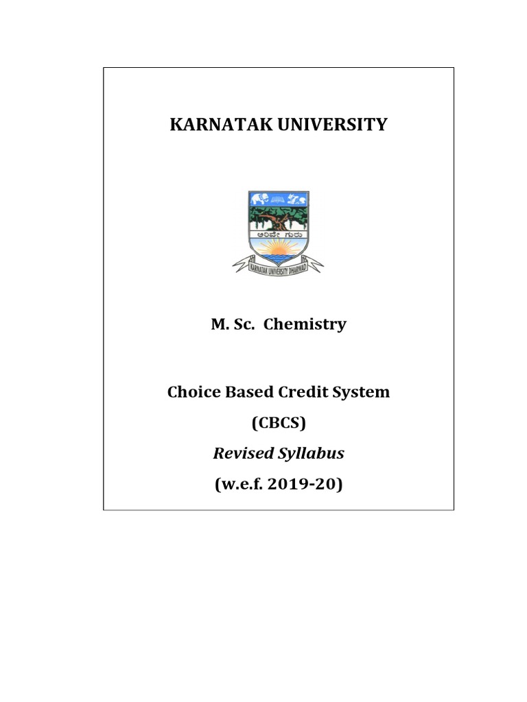 M.Sc. Chemistry KUD (Constituent and Affiliated Colleges) | PDF ...