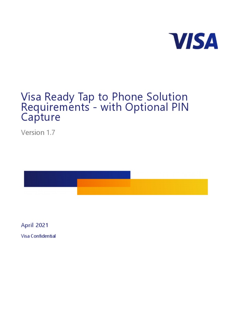 Visa Ready Tap To Phone mPOS Solution Requirements With Optional PIN ...