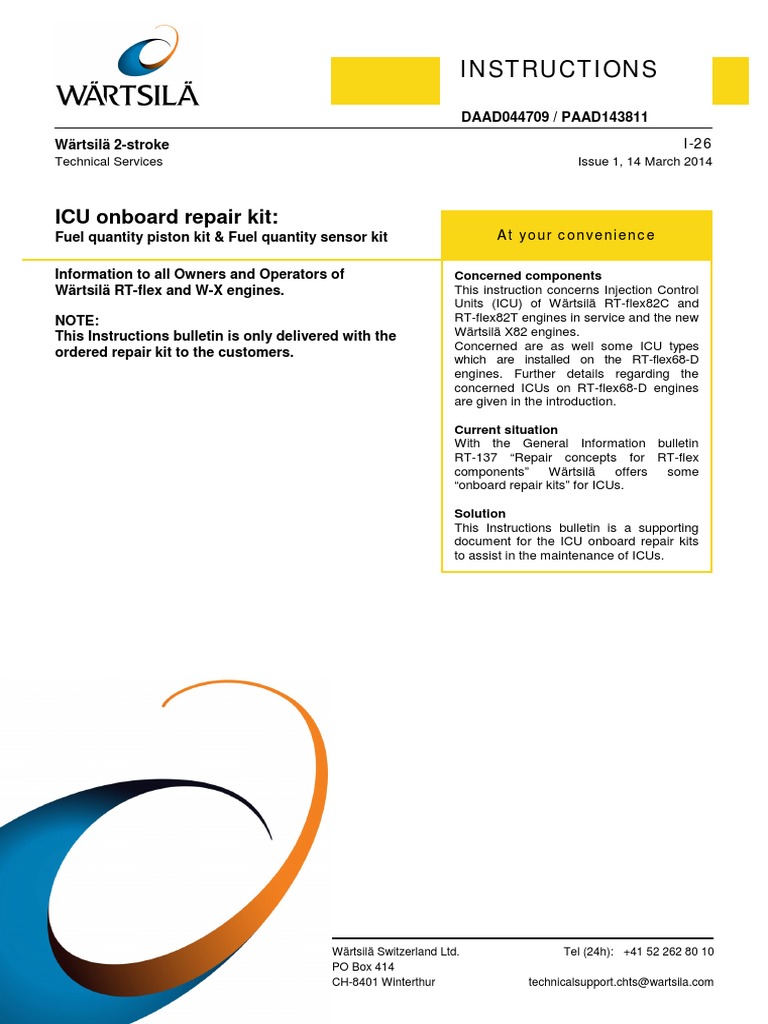 I-26 ICU Onboard Repair Kit Fuel Quantity Piston Kit and Fuel Quantity ...