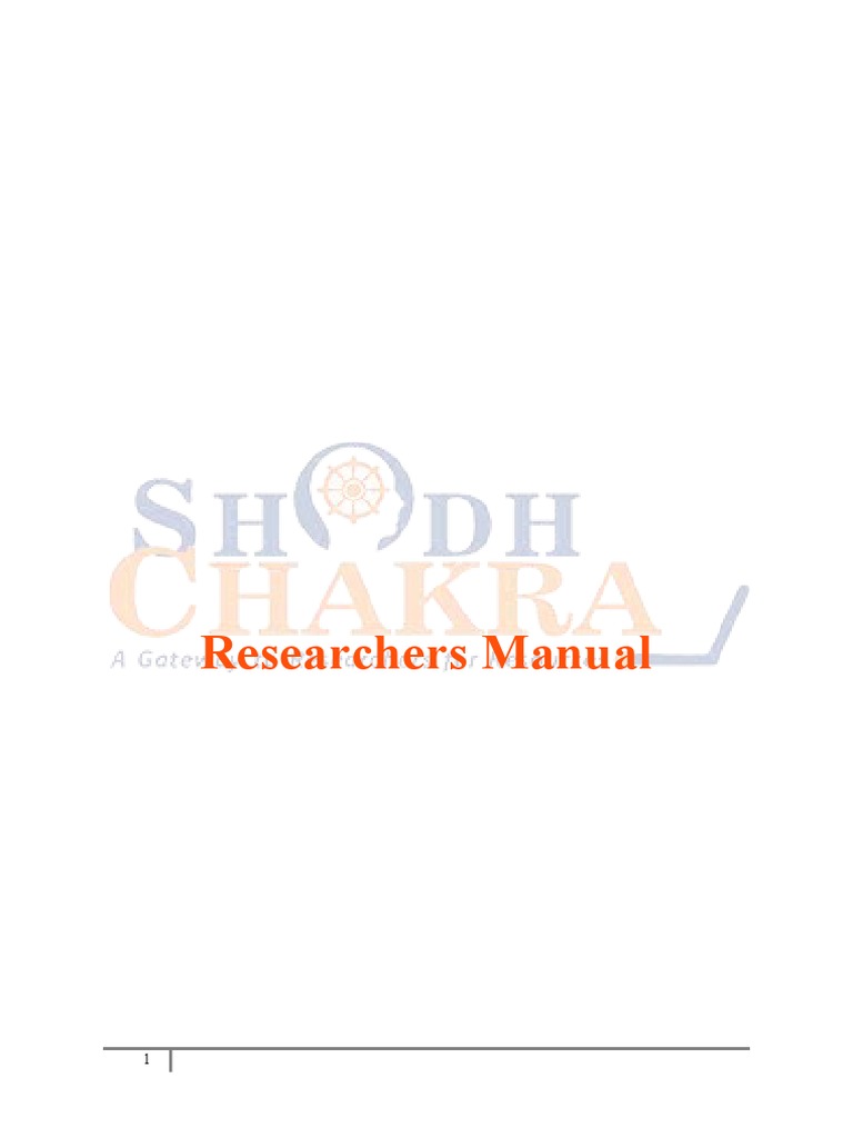 Shodh-Chakra Registration Guide | PDF | Metadata | Thesis