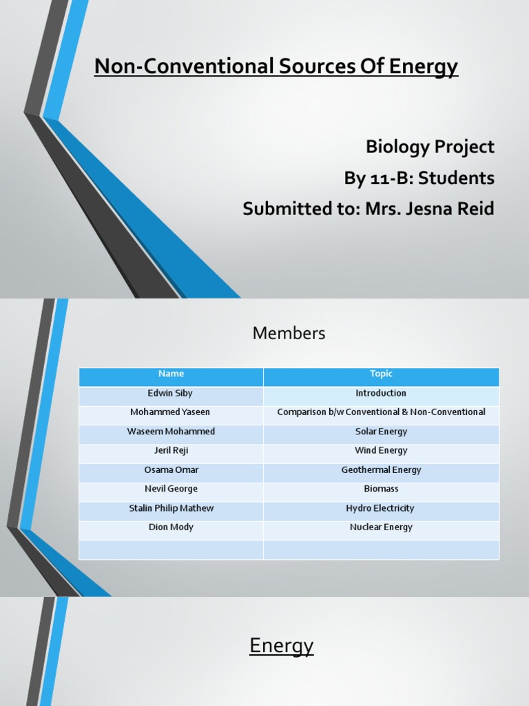 Non-Conventional Sources of Energy | PDF | Energy Development ...