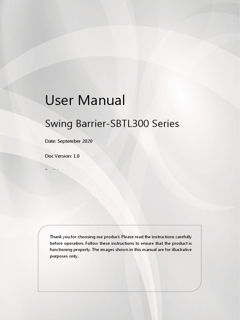 User Manual: Swing Barrier-SBTL300 Series | PDF | Menu (Computing ...