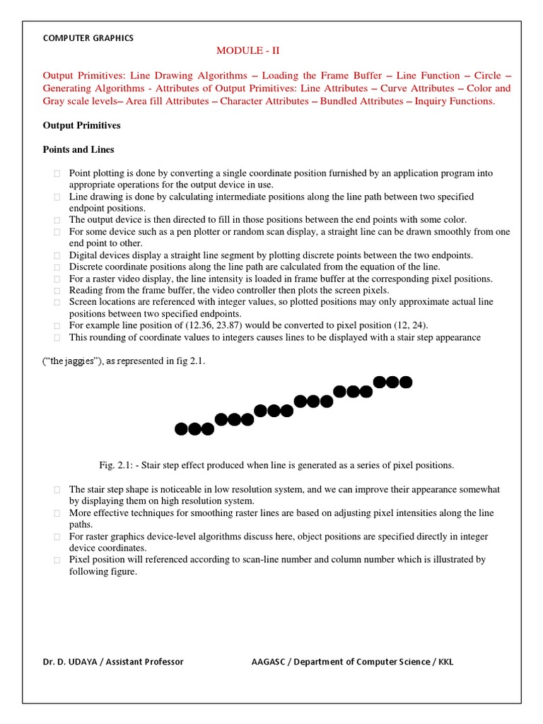 Computer Graphics Notes Unit - 1 & 2 | PDF | 2 D Computer Graphics ...