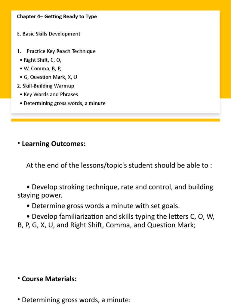 Chapter 4 - Getting Ready To Type | PDF | Typewriter | Linguistics