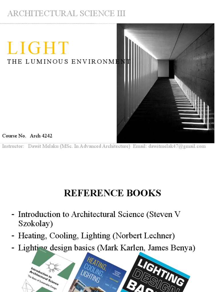 Light: Architectural Science Iii | PDF | Lighting | Light