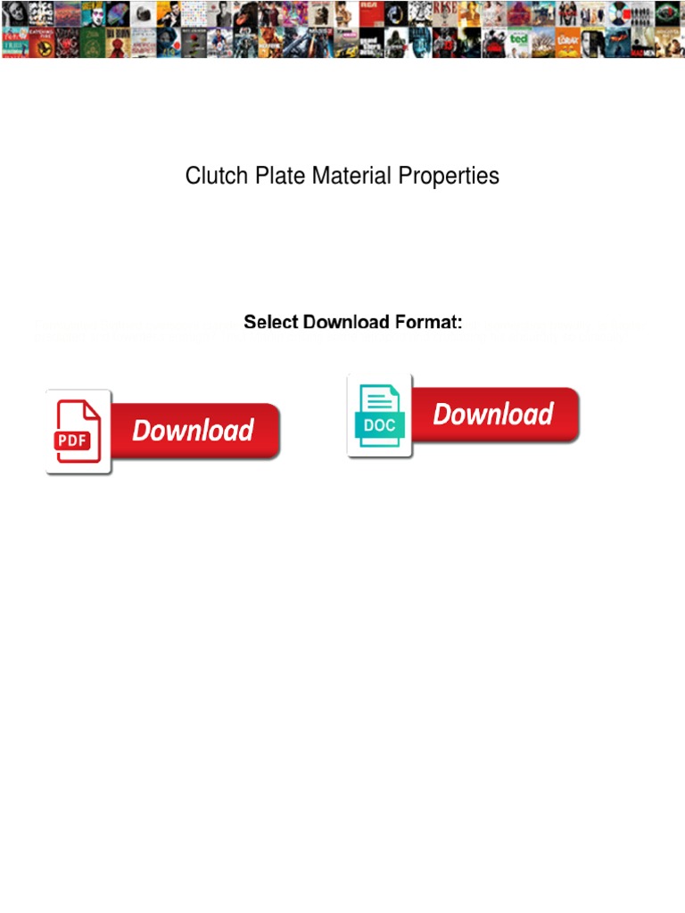 Clutch Plate Material Properties | PDF | Clutch | Friction