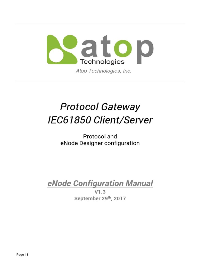 Atop IEC 61850 eNode Configuration Manual | PDF | Server (Computing ...